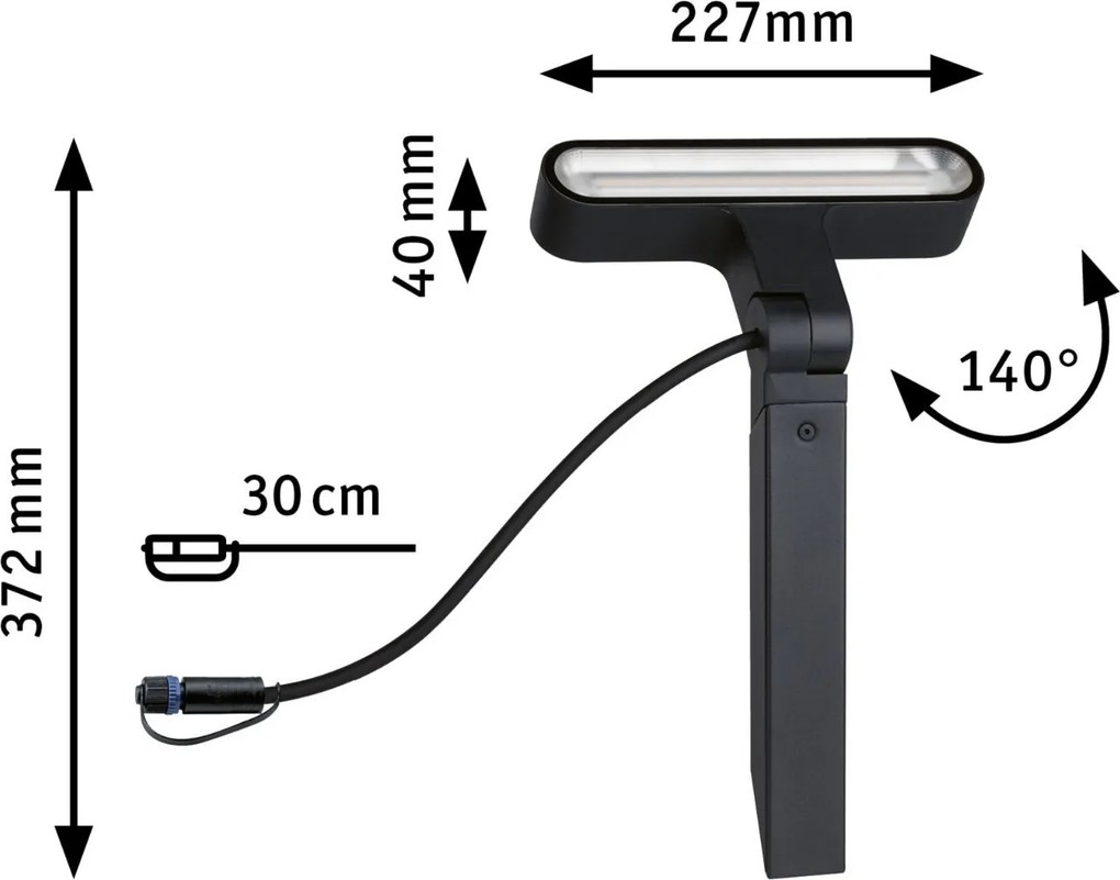P 94544 Plug & Shine LED spot Ito IP65 3000K 6W antracit - PAULMANN