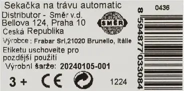 SMĚR Sekačka na trávu 2001 Automatic / 60 cm / Plast / 3+