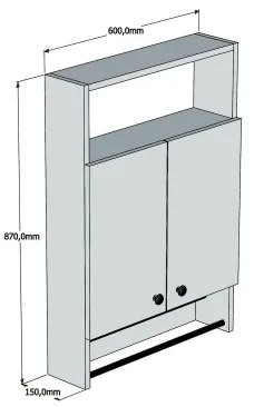 Nástěnná skříňka BANYO 87x60 cm bílá