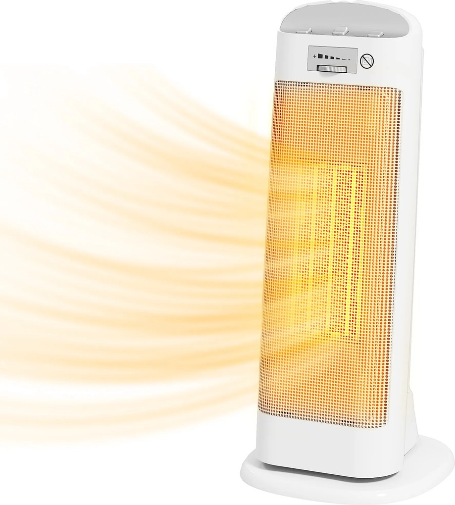 HOMCOM keramický topný ventilátor 2000 W – 4 režimy, nastavitelná teplota, 55° oscilace