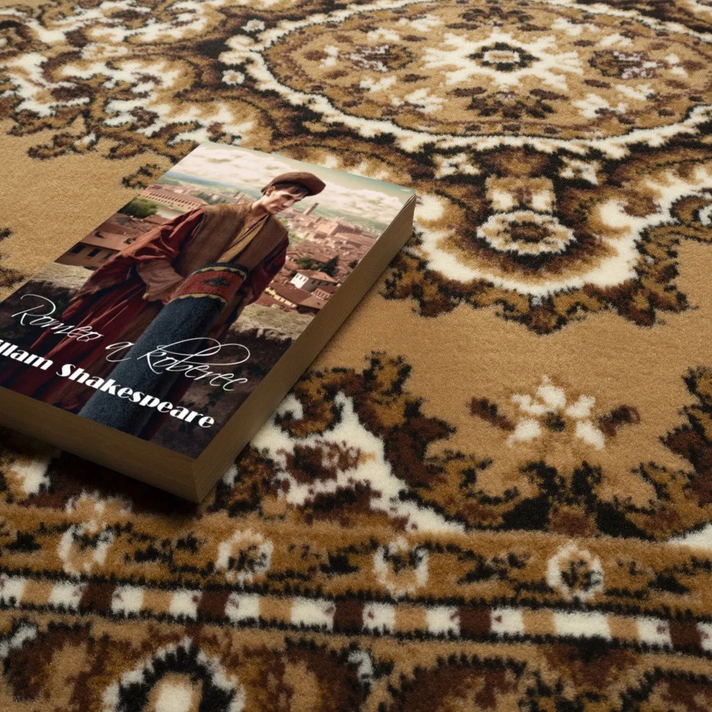 Alfa Carpets, Běhoun na míru TEHERAN T-102 beige, šíře 120 cm, béžová, chodba / předsíň