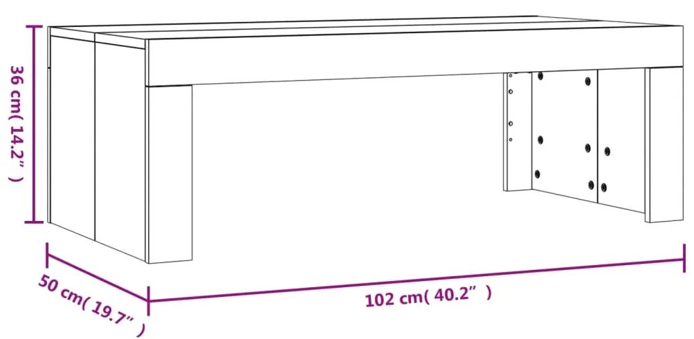 Konferenční stolek bílý 102 x 50 x 36 cm kompozitní dřevo - Default Title