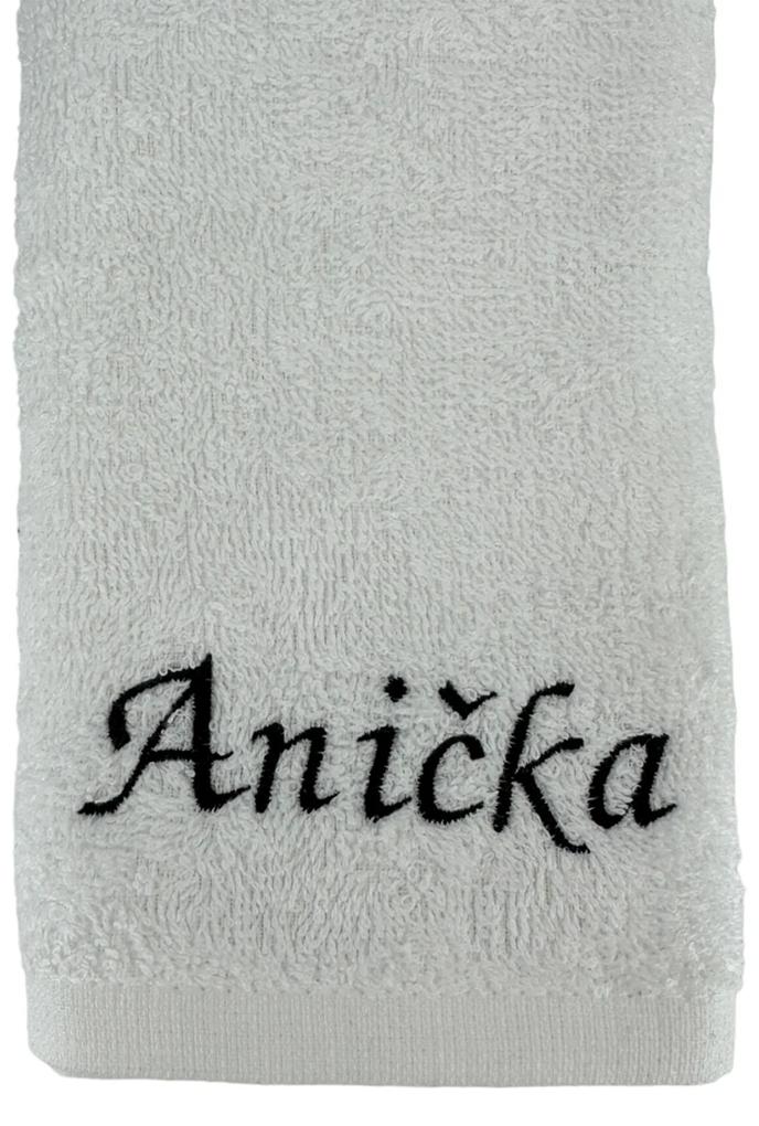 Malý bílý ručník s vlastním textem 30 x 50 cm