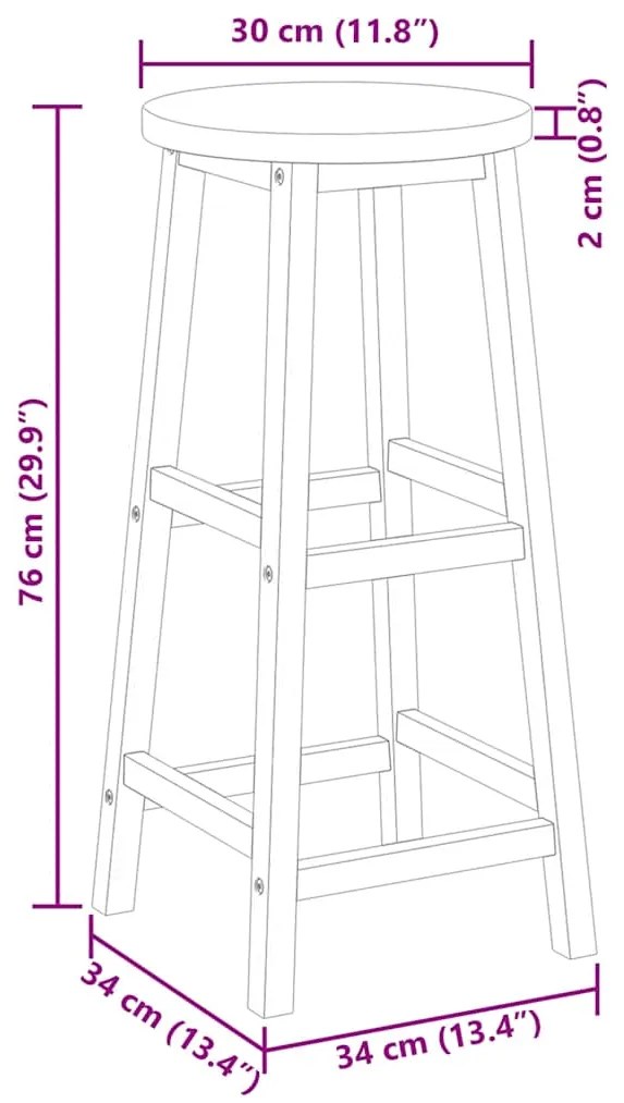 vidaXL Marketos Barové stoličky 4 ks masivní akáciové dřevo