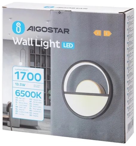 Aigostar - LED Nástěnné svítidlo LED/13,5W/230V 6500K černá/zlatá