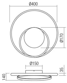 Redo 01-1790 - LED Stmívatelné nástěnné svítidlo TORSION LED/27W/230V bronzová