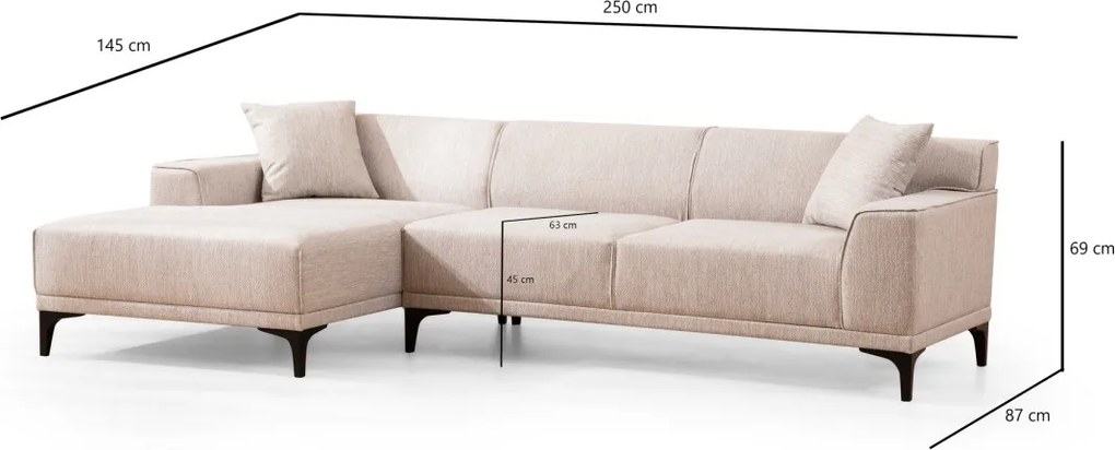 Rohová sedací souprava Petra 250 cm - výběr z 5 provedení
