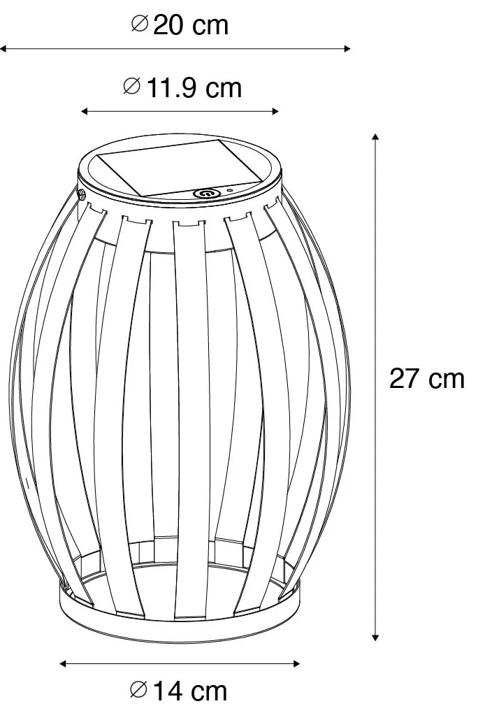 Sada 2 venkovních stolních lamp černých 3-stupňový stmívač solární & dobíjecí - Sheldon