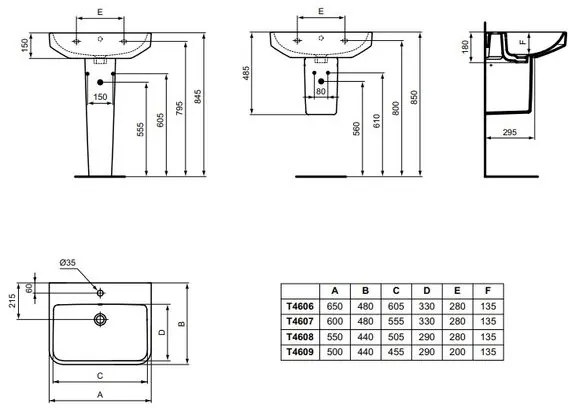 Ideal Standard i.life B Umyvadlo 55 cm, bílá T4608HY