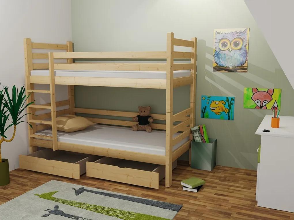 Vomaks Patrová postel M 007 NEW* 90 x 180 cm surové dřevo 80 cm