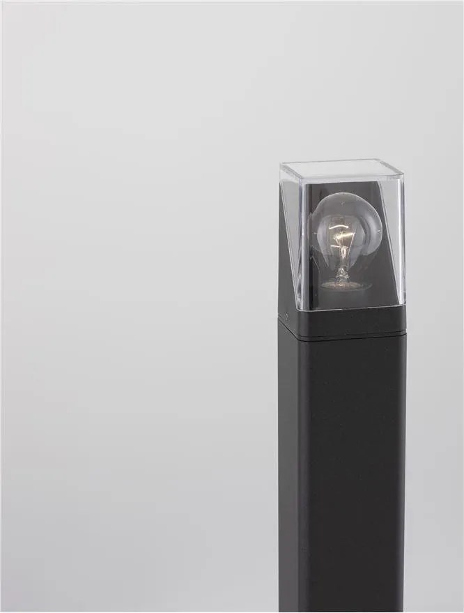 NV 9492750 Venkovní sloupkové svítidlo SELENA antracitový hliník a čirý akryl E27 1x12W 220-240V bez žárovky IP65 - NOVA LUCE