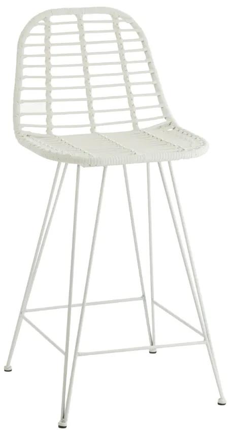 OnaDnes -20% Bílá plastová barová židle J-line Rochal 75 cm
