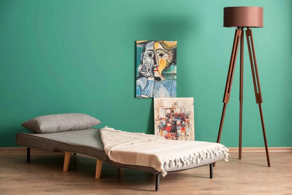 Designové rozkládací křeslo Felicitas světle šedé