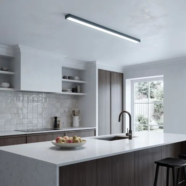LED Přisazený/lustr na lanku LED/44W/230V 6000K 120 cm černá