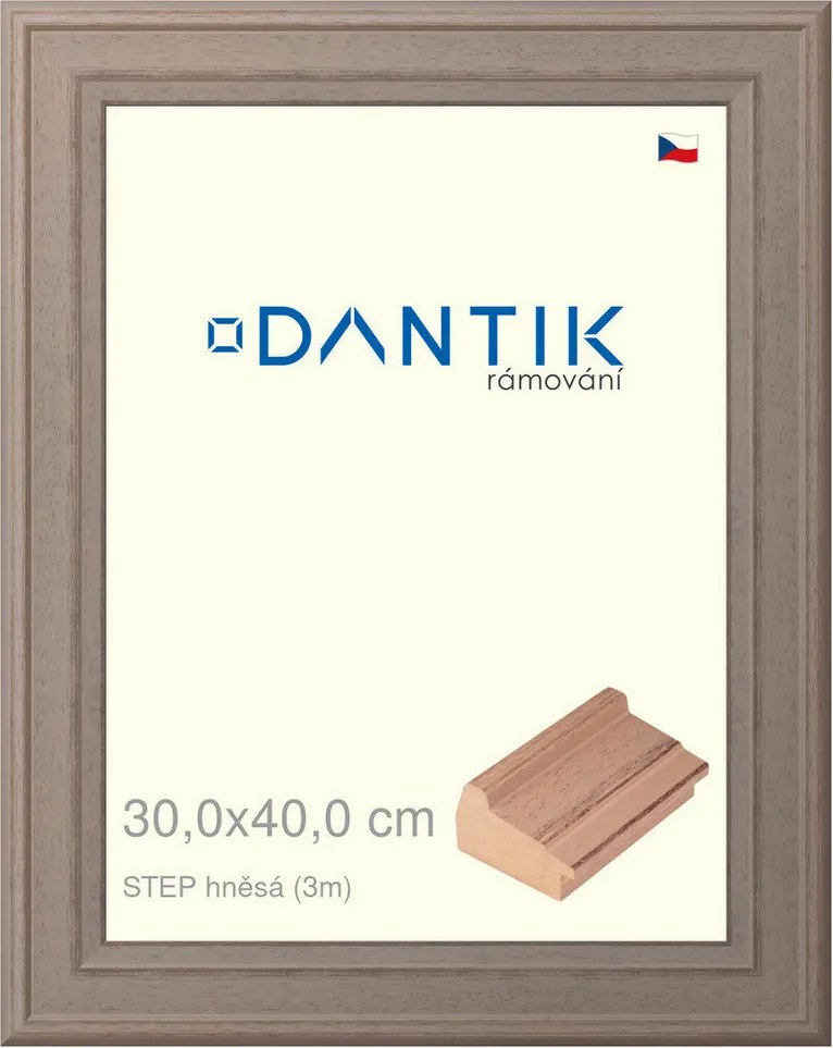 DANTIK rámeček 30x40 | STEP hnědá (Plexi Čiré)