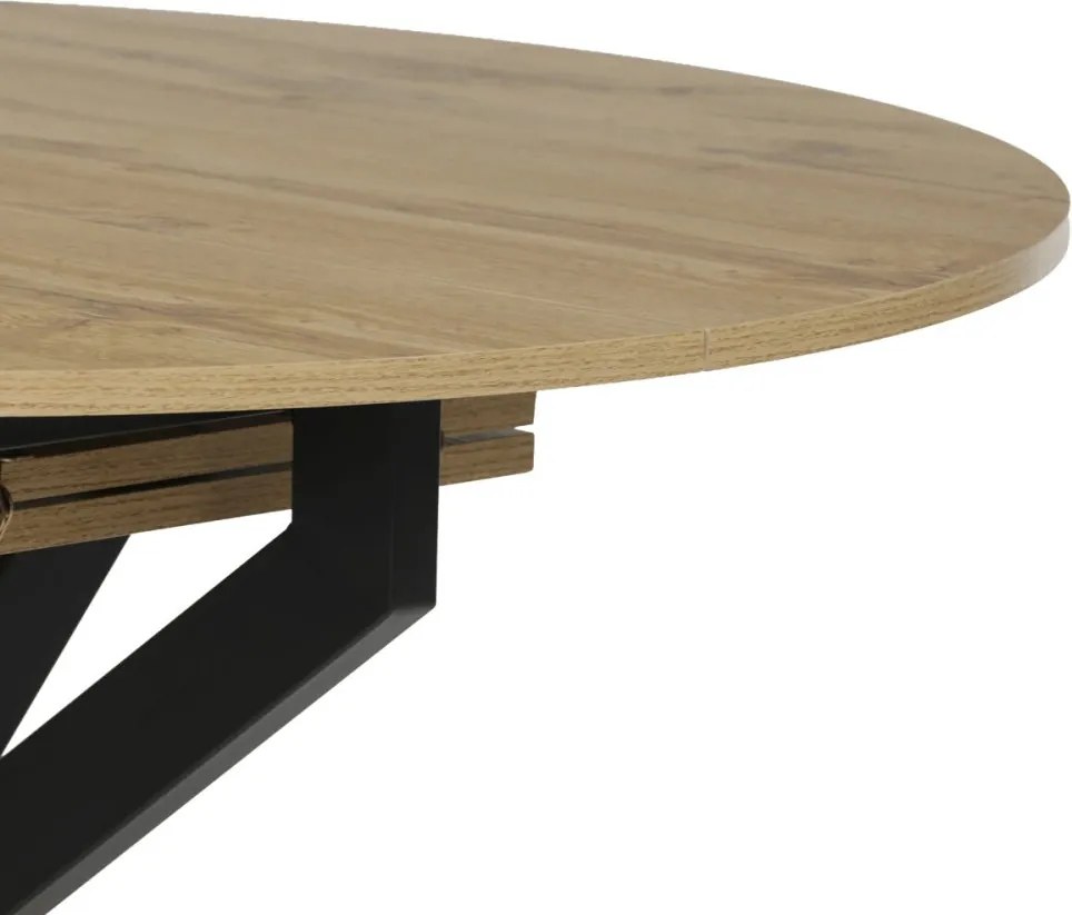 Jídelní stůl rozkládací 120-160x120 cm DT-I1120 OAK, melamin, dub – Barva (vyberte): hnědá béžová
