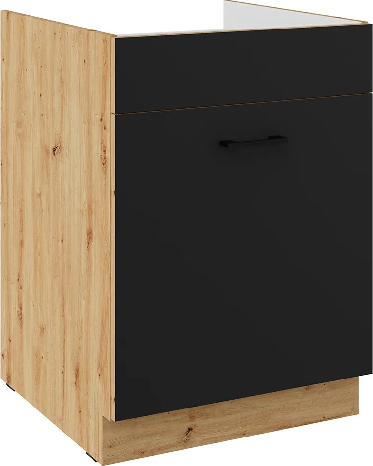 MODENA | dolní skříňka 60 ZL 1S dřezová se zásuvkou | 60 cm | PREMIUM BOX | artisan/černá mat