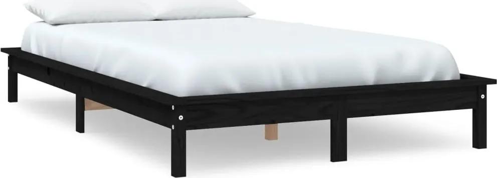 vidaXL Rám postele 135 x 190 cm masivní borovice Double [820585] Barva: Černá