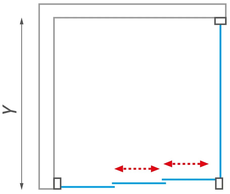Posuvné sprchové dveře LD3+LSB 1800 mm Viz technická specifikace - Grape S Bílý LD3/950+LSB/850 950 850 LD3/950_LSB/850_bi_gr