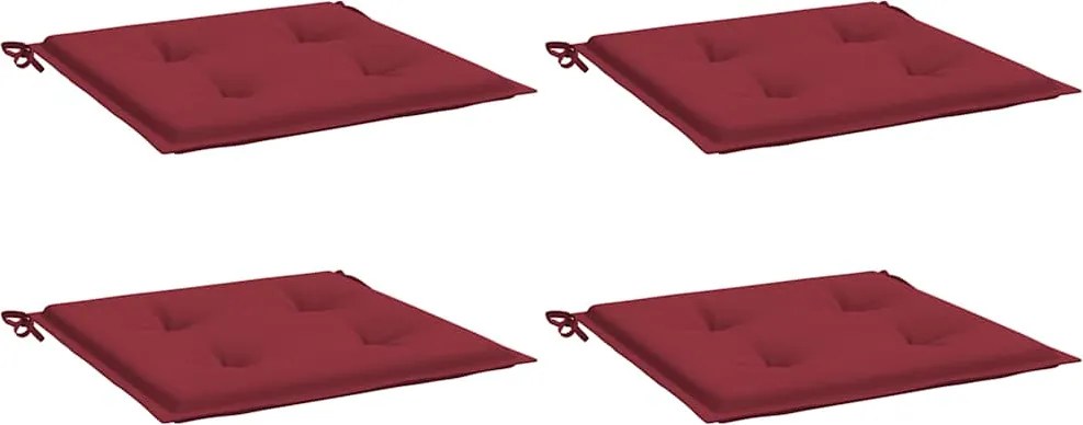Podušky na zahradní židli 4 ks vínové 50x50x3 cm látka oxford 314057