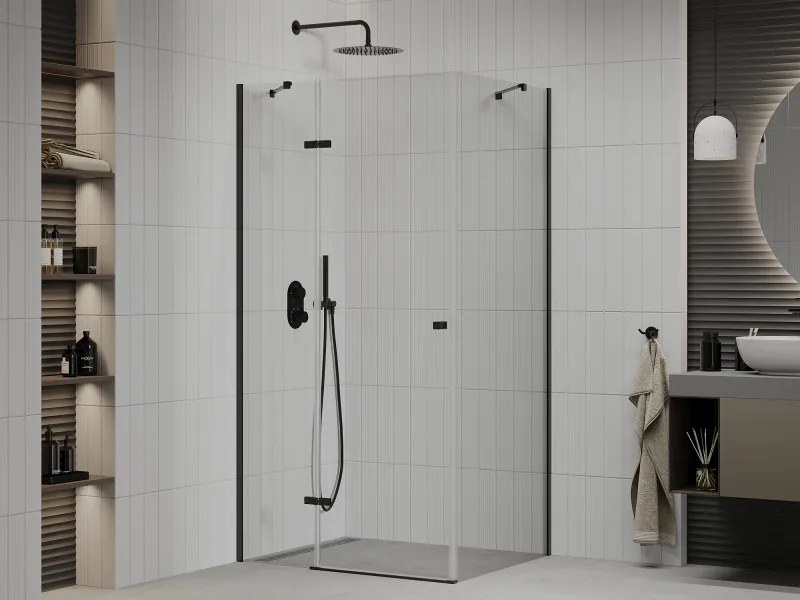 Mexen Roma sprchový kout 70x80cm, 6mm sklo, černý profil-čiré sklo, 854-070-080-70-00