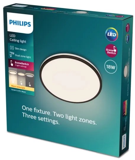Philips- LED Stmívatelné stropní svítidlo OZZIET SCENE SWITCH LED/18W/230V 2700K