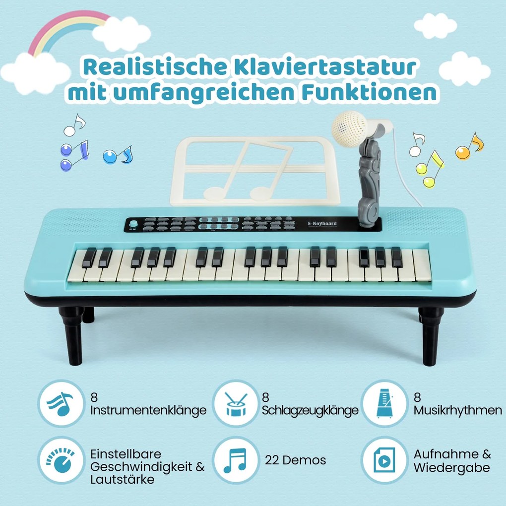 Costway 37 Klávesy Elektronické piano s mikrofonem a hudebním