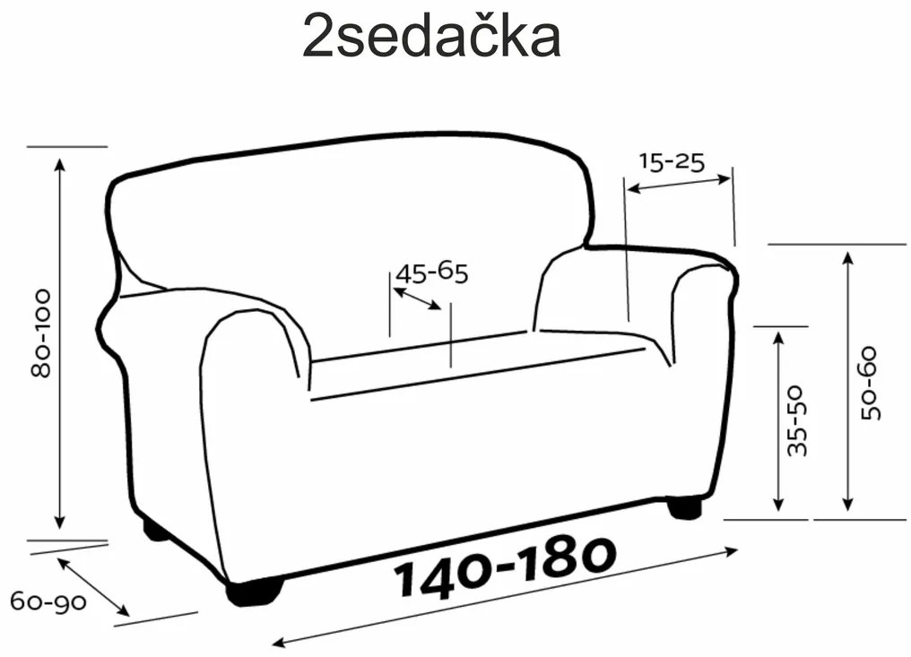 DekorTextil Potah elastický na sedačky a křesla Estivella (odolný proti skvrnám) - tmavě šedý ROZMĚR: trojkřeslo š. 180 - 220 cm