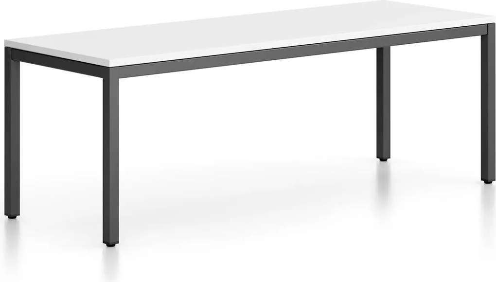Lavice FRAME, černá podnož, 1685 x 404 x 468 mm, bílá