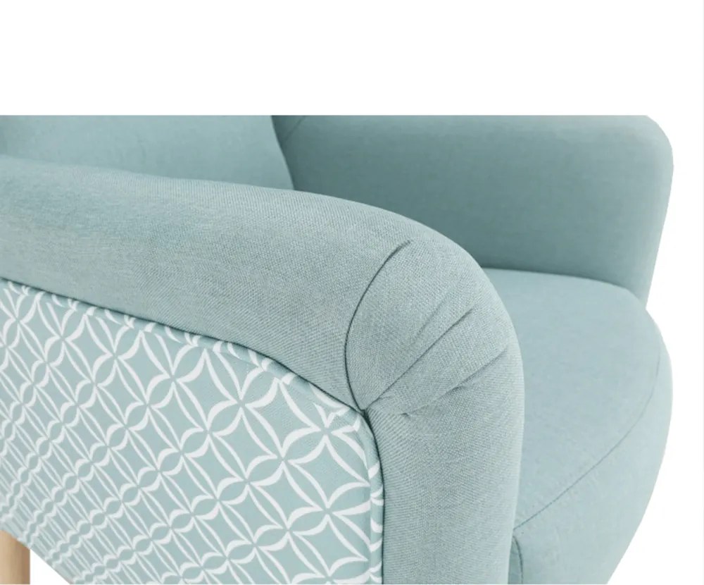 Kondela Designové křeslo, látka mentolová/vzor, BELEK