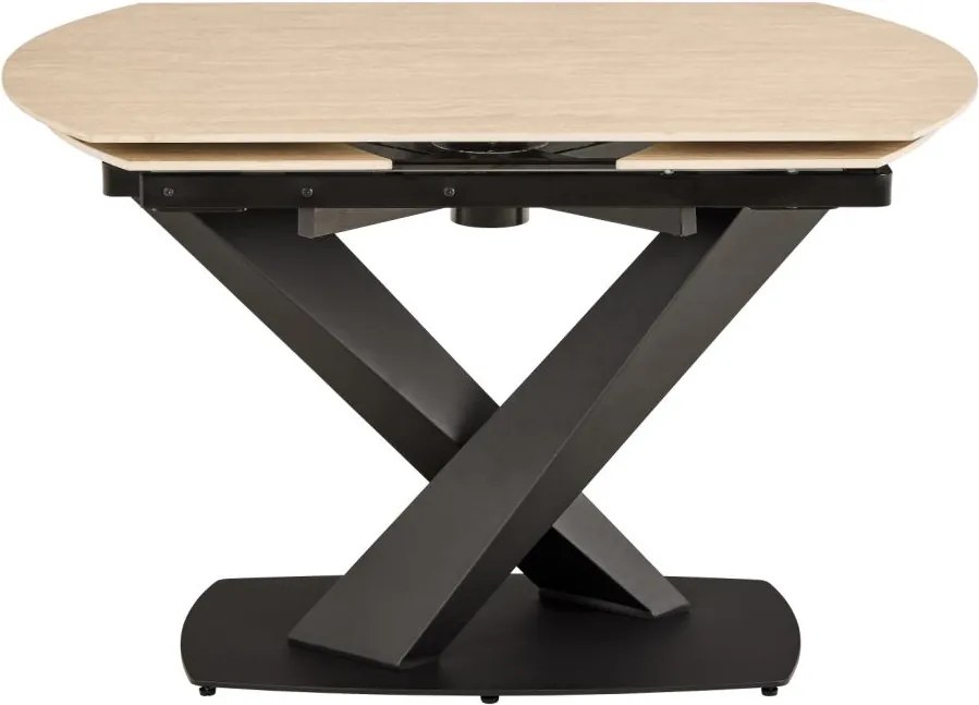 Rozkládací jídelní stůl Morella 120/180 cm béžový/černý