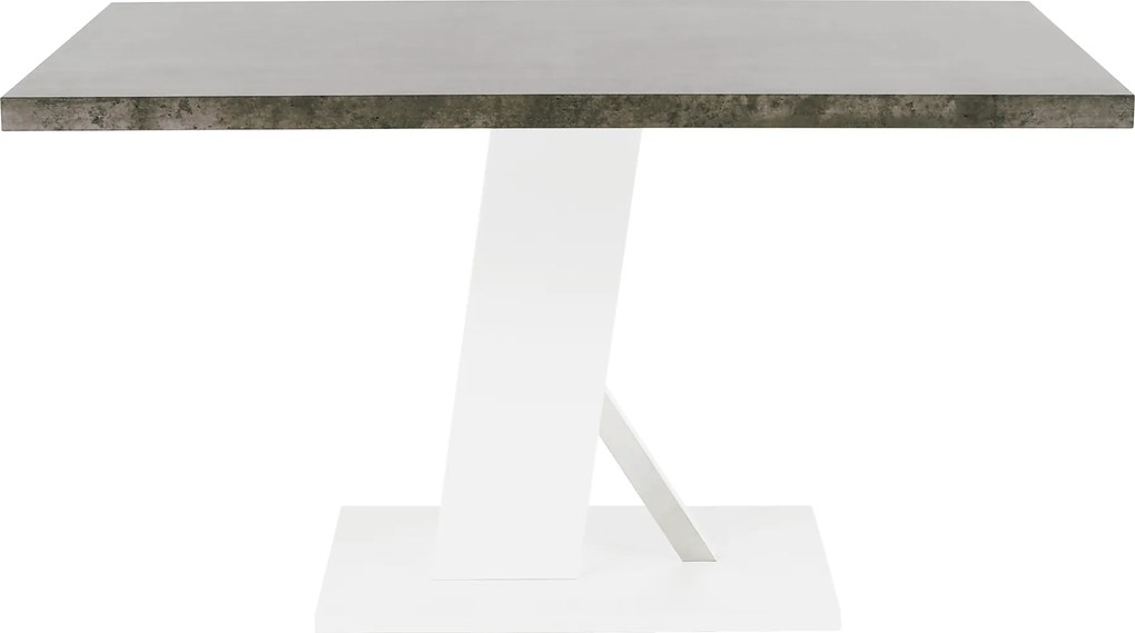Jídelní stůl, beton / bílá matná, 138x90 cm, BOLAST
