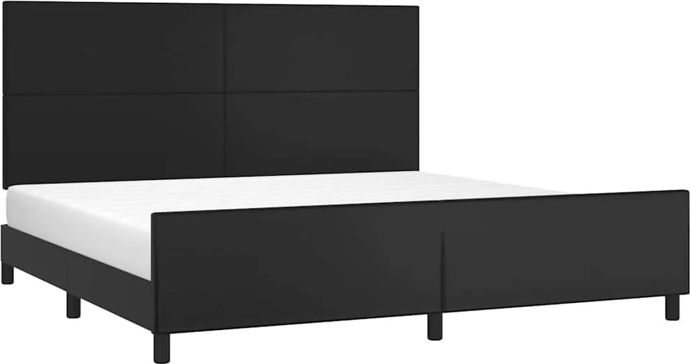 Rám postele s čelem černý 200x200 cm umělá kůže 3125469