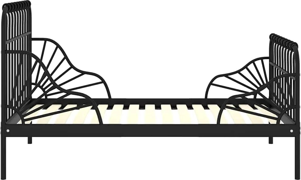 Prodloužitelný rám postele černý kov 80 x 130/200 cm 324740