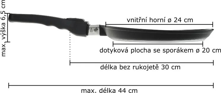 AMT Gastroguss Titanová pánev na palačinky ø  24 cm s odnímatelnou rukojetí