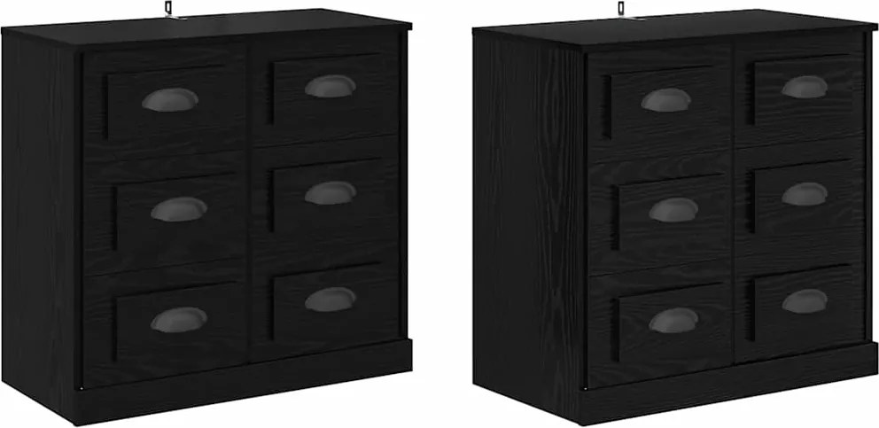 Konzole 2 ks Černý dub 70 x 35,5 x 67,5 cm Kompozitní dřevo 3402667