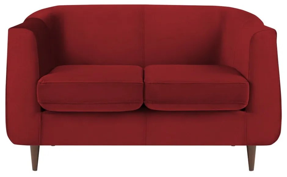 Červená sametová pohovka Kooko Home Glam, 125 cm