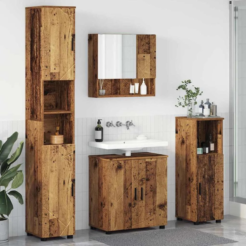 Sada koupelnového nábytku 4 ks Staré dřevo 61 x 35 x 64 cm 3392971