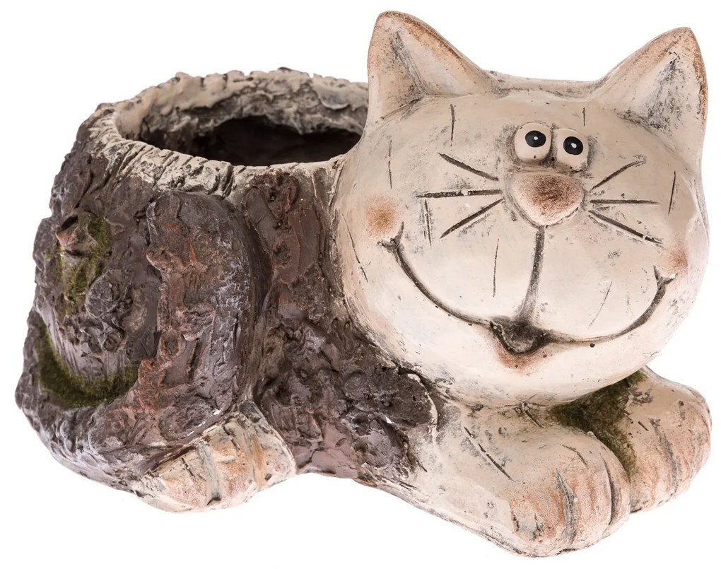 Keramický obal na květináč Ležící kočka, 22 x 19 x 29,5 cm
