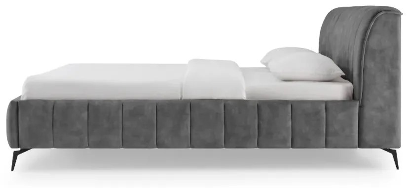 Designová postel Rotterdam 180 x 200 cm šedý samet - skladem