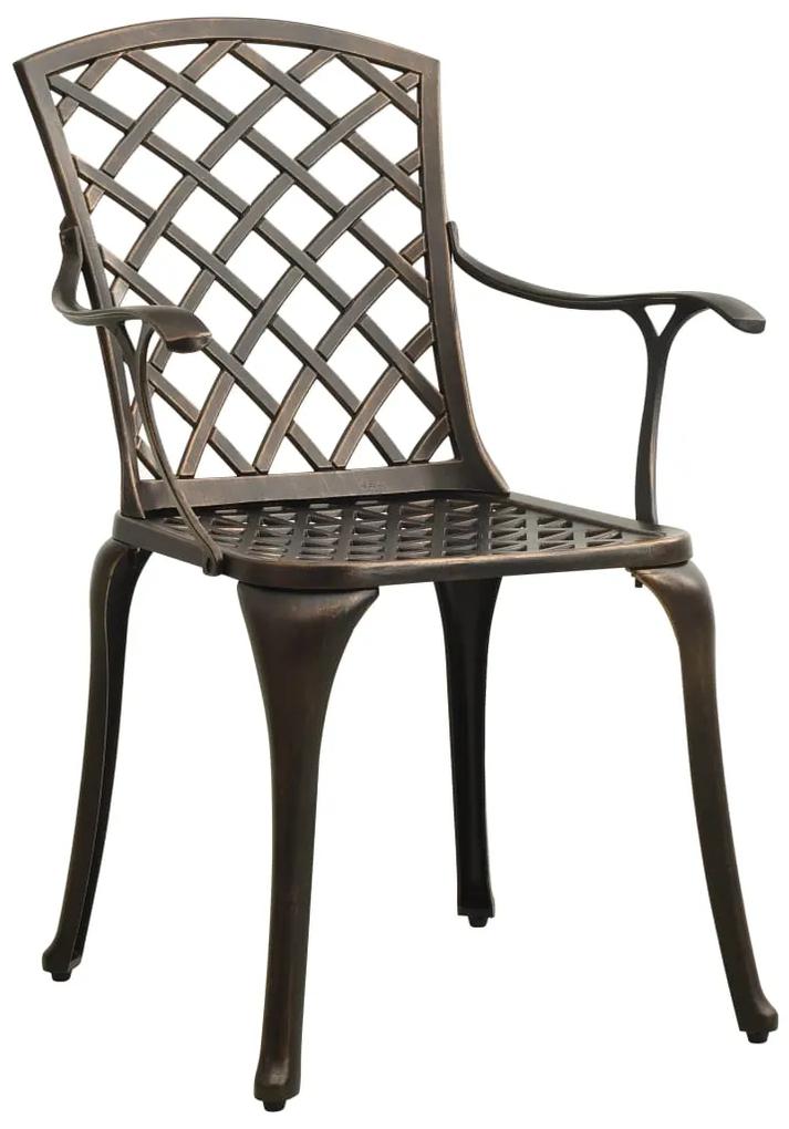 Zahradní židle 6 ks litý hliník bronzové,  3216319