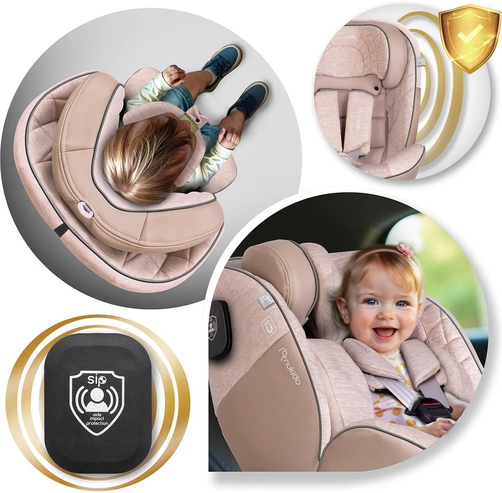Autosedačka Aero Line, ISOFIX,0-36 kg, béžová | Nukido