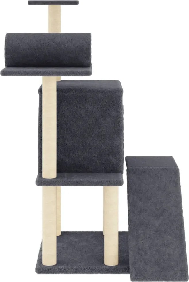 Škrabadlo pro kočky se sisalovými sloupky tmavě šedé 110,5 cm 172063
