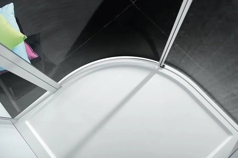 Polysan Polysan, ZOOM LINE čtvrtkruhová sprchová zástěna 900x900mm, čiré sklo, levá, ZL2615L