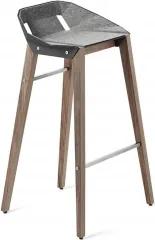 Barová židle Tabanda DIAGO, 75 cm, ořechová podnož, plst (RAL7015)