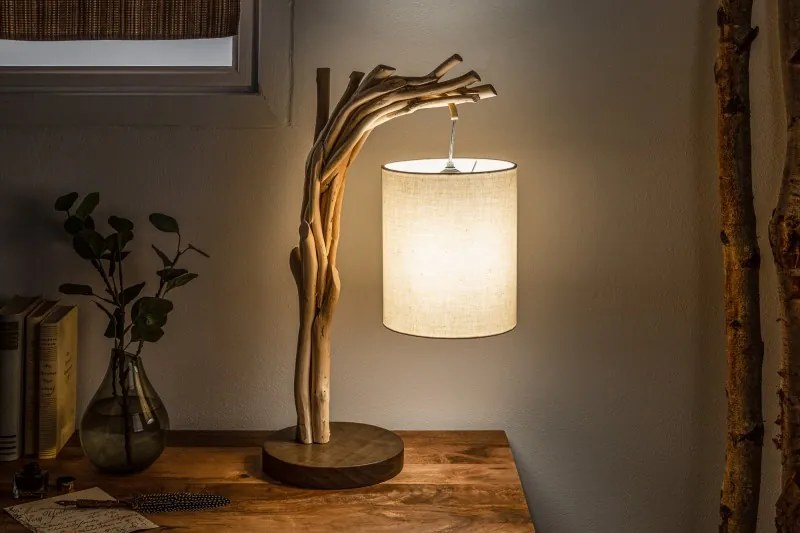 Designová stolní lampa Arielle, 60 cm, náplavové dřevo