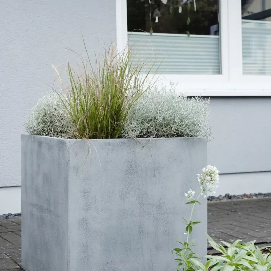 Květináč BLOCK 60x60, sklolaminát, 60x60x60 cm, beton design