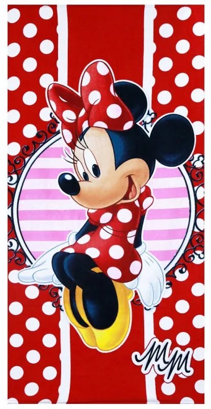 Setino · Bavlněná froté plážová osuška Disney - Minnie Mouse - 70x140 cm