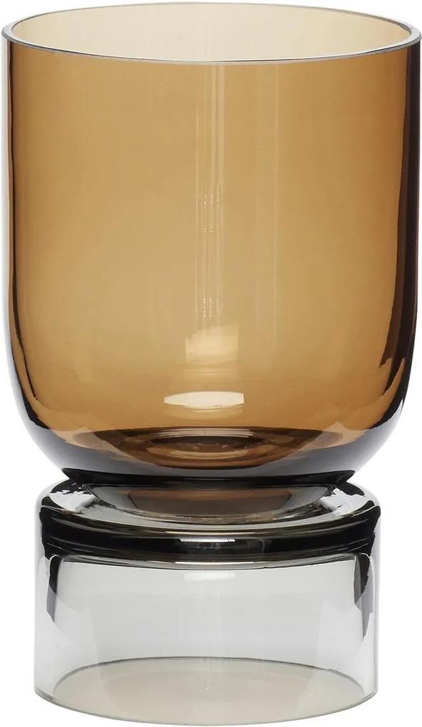 Hübsch Skleněná váza Amber Smoked, béžová barva, sklo
