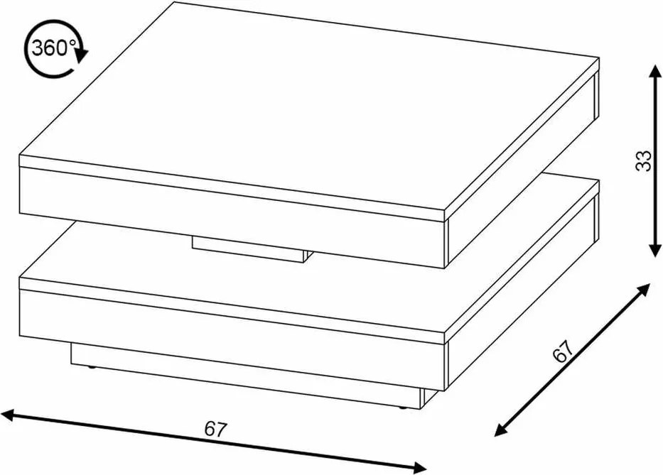 Konferenční stolek Peoria, dub artisan / antracit